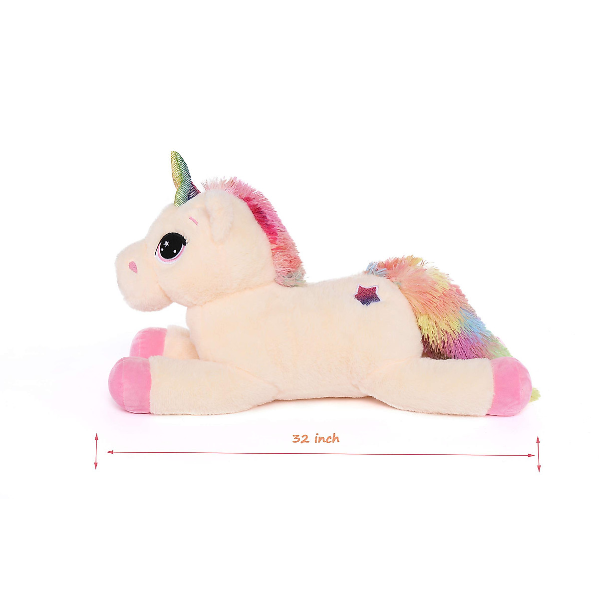MaoGoLan Toys Studio Big Unicorn Stuffed Animal Soft Large Unicorn Plush Pillow Toy Gift for Girls Boys (Pink, 32 '')