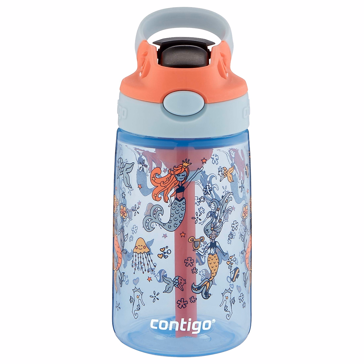 Contigo Aubrey Kids Cleanable Water Bottle with Silicone Straw and Spill-Proof Lid