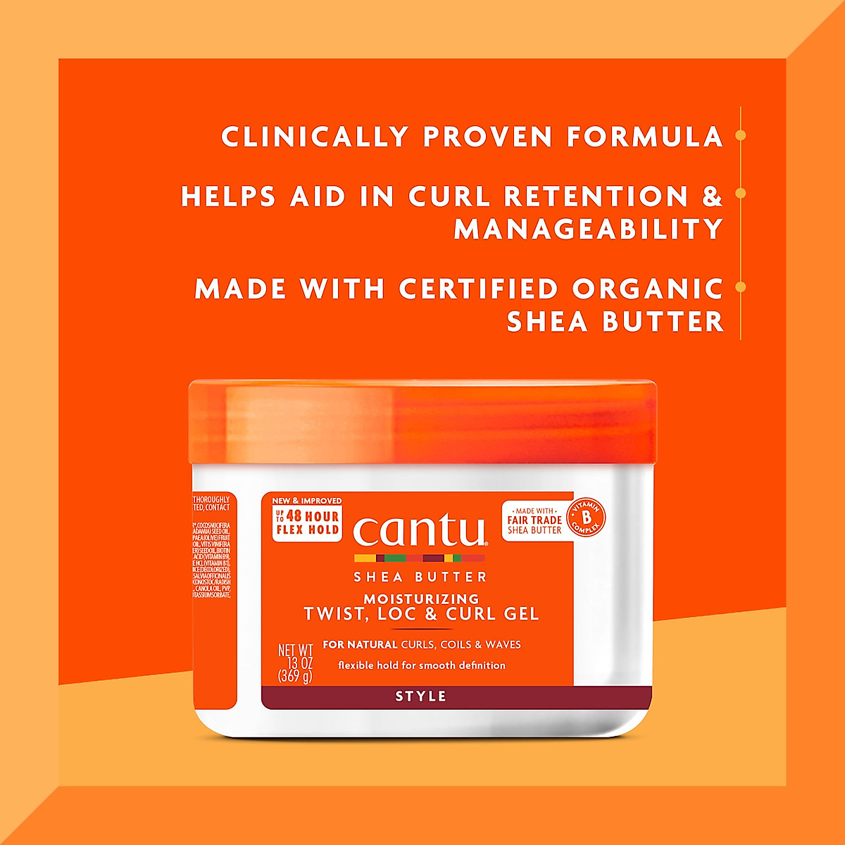 Cantu Moisturizing Twist & Lock Gel with Shea Butter for Natural Hair, 13 oz (Packaging May Vary)