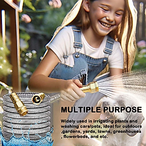 FangFarm Stainless Steel Garden Hose: Durable Quality Metal with High-pressure Water Output for Gardeners（1FT）