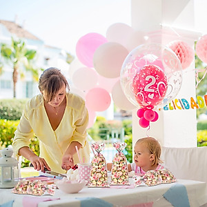 Outus 100 Pieces Eucalyptus Party Cellophane Treat Bag Floral Candy Bags for Baby Shower Wedding Bridal Shower Supplies Favors Decorations Birthday Theme Greenery Floral Graduation Decor (Flowers)