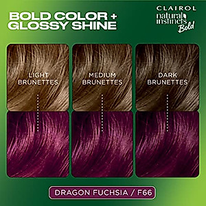 Clairol Natural Instincts Bold Permanent Hair Dye, F66 Dragon Fuchsia Hair Color, Pack of 1