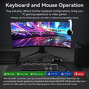 AIMVICE Keyboard and Mouse Adapter Compatible with Nintendo Switch/Xbox Series (X/S)/Xbox One/PS4/PS3, Video Game Converter, Adjustable Mouse Sensitivity, Support Customize Keys