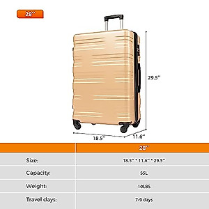 Merax Carry on Luggage Checked in Luggage Suitcase with Wheels Hard Case 28 IN Luggage Expandable with Spinner Wheels