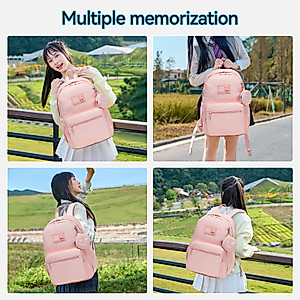 Reqinqin Kids Backpack for Girls Waterproof Large Space School Backpack Suitable for Age Over 5 years old Ultralight Pink Travel Toddler Backpack（Pink）