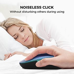FENISIO Wireless Mouse, USB Computer Mouse 2.4G Rechargeable RGB Mouse Ultra Silent Cordless Mouse, Portable Computer Mouse for PC, Laptop, Desktop, MacBook, Windows (Aurora Purple)