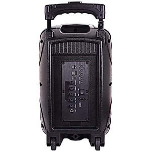 Ridgeway QS-805 Portable Audio Bluetooth - Portable - Woofer Rechargeable Speaker with Long-Lasting Battery USB/FM Radio/AUX in/Mic in/with LED Light - Black