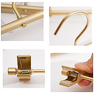 n/a 5pcs Trouser Hanger Clips Aluminum Alloy Anti Slip Pants Skirt Drying Rack Trousers Clips Wardrobe Storage Metal Clothes Hangers