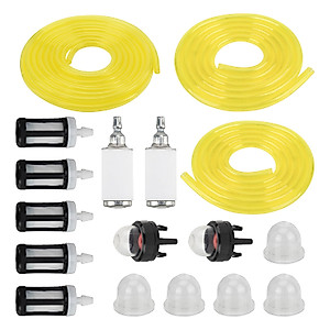 GoaMotors 3 Sizes 5 Feet Long Fuel Line Hose with Snap in Primer Bulb, Primer Bulb, Fuel Filter kit for Trimmer Blower