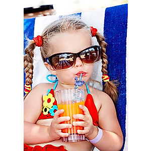 Reusable Dinosaur Straws Party Favors - 16 Pcs Plastic Dinosaur Straws Crazy Straws for Kids Safari Jungle Dino Dinosaur Theme Birthday Party Decorations Supplies with Clean Brushes (Dino)