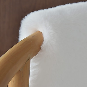 ORINOVA White Faux Bunny Fluffy Fur Rug Washable Area Rugs for Living Room Nursery Rugs for Bedroom 2x3 Rectange Rug Cute Home Décor