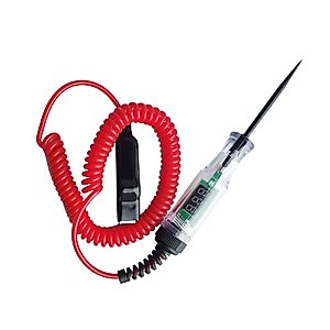 ZKFAR 1 PC Automotive Test Light Digital LED Circuit Tester, DC 3V-48V Inductive Test Pen, Auto Bidirectional Voltage Tester Electric Test Pen with Extended Spring Wire (Red)