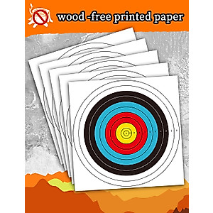 THREE ARCHERS 30pcs Archery Targets for Backyard Standard Archery Target 40cm 10 Ring Bow and Arrow Target for Hunting & Shooting Archery Accessories for Target Practice (30pcs Archery Targets)