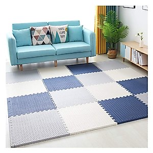 ALGFree Interlocking Foam Floor Mats Tiles Playmats Children Yoga Exercise Puzzle Blocking Board Soft EVA Kids Playmats, 4 Colors (Color : D, Size : 60x60x2.5cm-12pcs)
