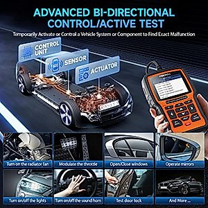FOXWELL NT510 Elite OBD2 Scanner fit for BMW Full System Car Code Reader Diagnostic Tool with All Reset Services, Battery Registration ABS Bleed Airbag EPB Oil SAS TPS CKP Bidirectional Active Test