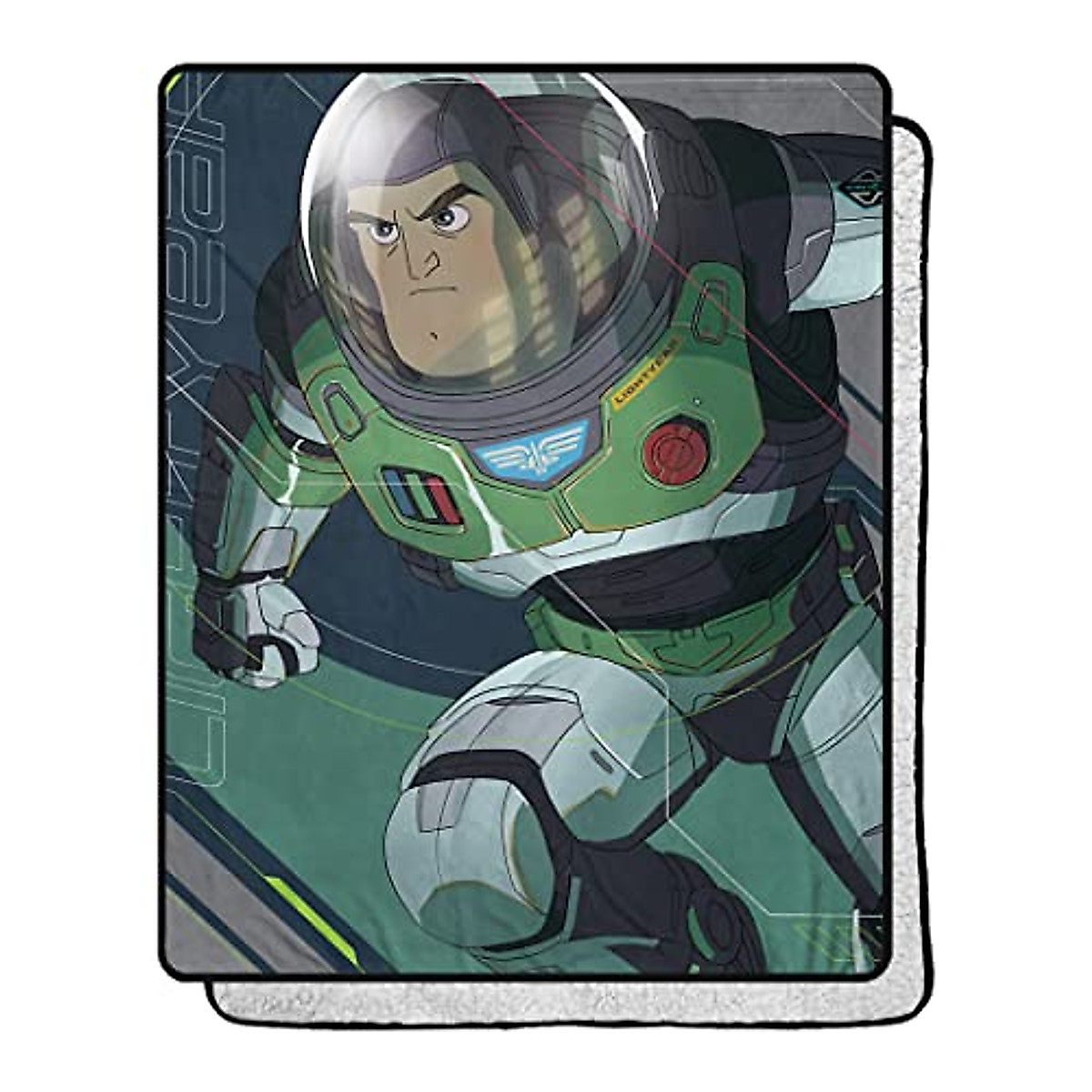 Northwest Lightyear Silk Touch Sherpa Throw Blanket, 40" x 50", Brave Buzz