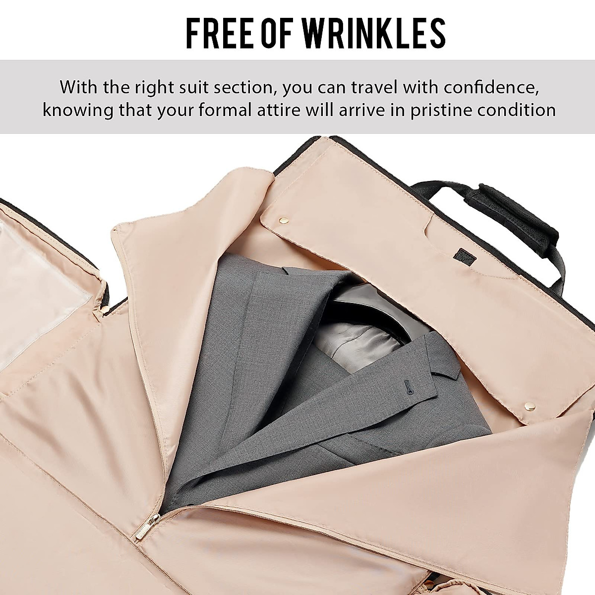 Coolife Garment Bag Carry On Convertible Travel Duffel Bag with Shoe Pouch Weekender Bag for Women Men 2 in 1 Hanging Suit Bag with Shoulder Strap Business Travel Bag (Black, Standard)