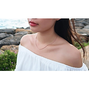 14kt Rose Gold Plated Sterling Silver 1.1mm Diamond-Cut Rope Chain Necklace Solid Italian Nickel-Free, 18 Inch