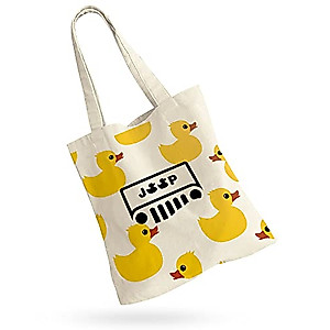You've Been Ducked, Duck Duck Tote Bag, Purse For Duck Lovers, Yellow Duck Carrying Sack, Rubber Ducks Bag, Ducking Tote Bags, Natural Canvas Tote Bag - Reusable Shopping Bag
