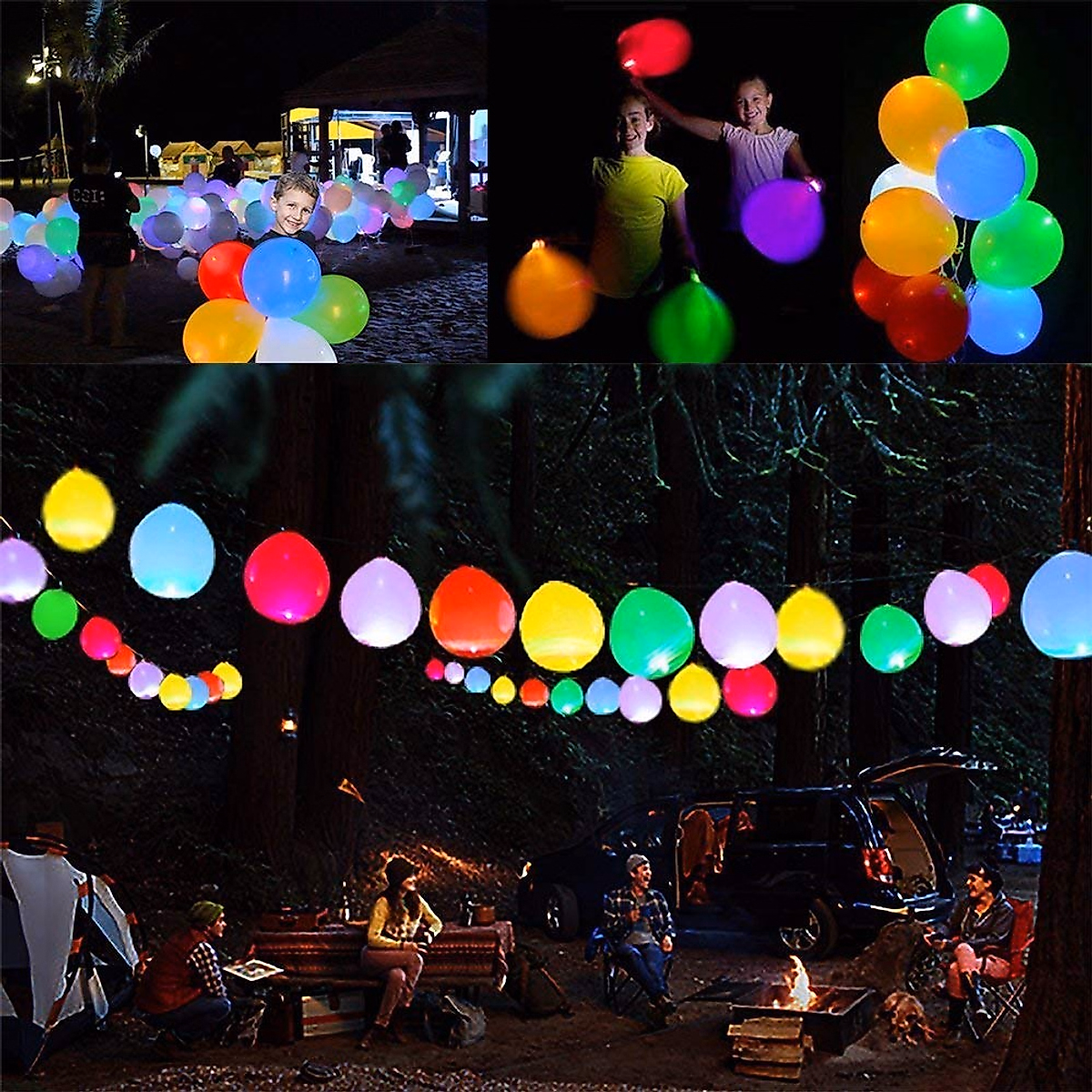 40 Pack LED Light Up Balloons, Mixed-Colors Flashing Party Lights Lasts 12-24 Hours, Glow in the dark For Parties, Birthdays Wedding Decorations And Halloween Christmas Festival,Fillable with Helium