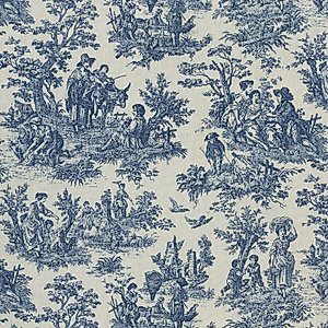 Waverly - Premium Printed Cotton Fabric by The Yard, Floral Design, DIY, Craft, Project, Sewing, Designer Upholstery and Home Decor, 54" Wide (Rustic Life Collection, Indigo)