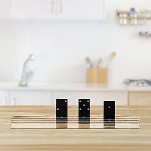 Skylety 8 Pieces Acrylic Domino Racks Acrylic Domino Trays Holders Acrylic Domino Holders Organizer Tray Acrylic Racks for Mexican Train, Dominoes Not Included (Clear)