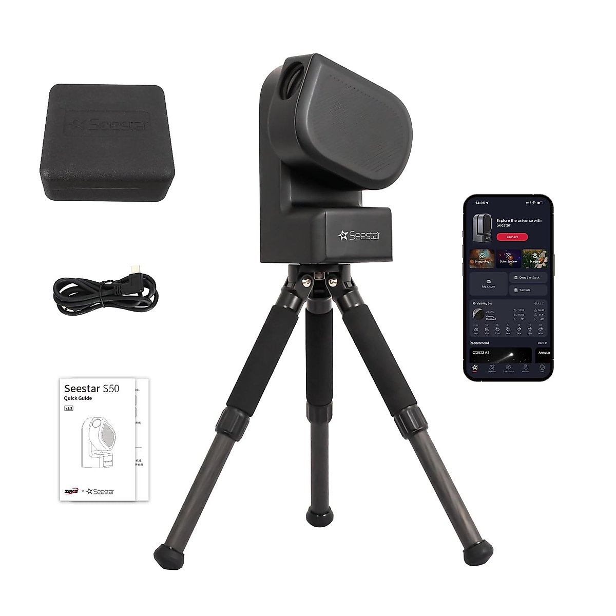 ZWO Seestar S50 Smart Digital Telescope All-in-One Autofocus Portable for Beginners and Experienced Users