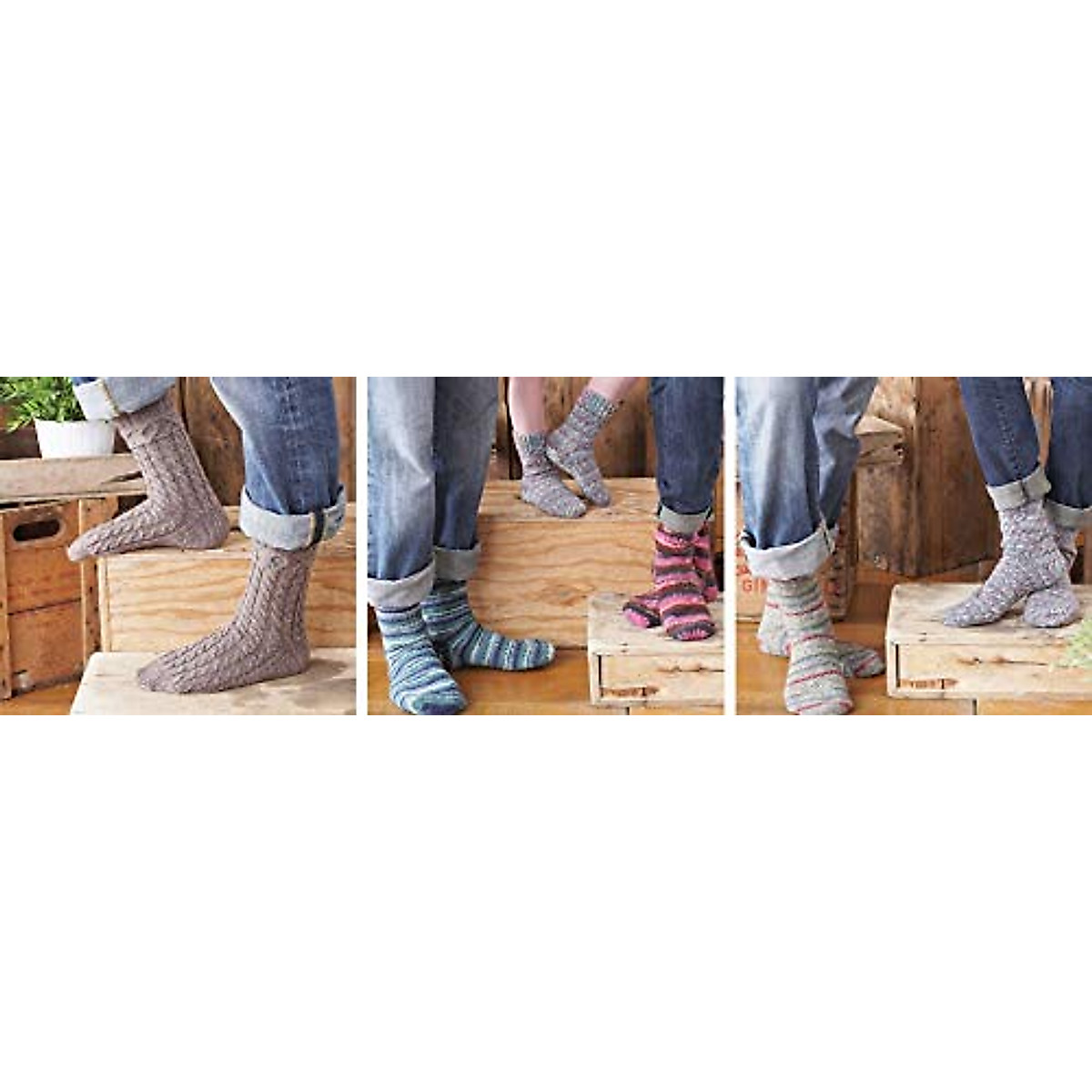 Patons Kroy Socks Yarn, 2-Pack, Blue Brown Marl Plus Pattern