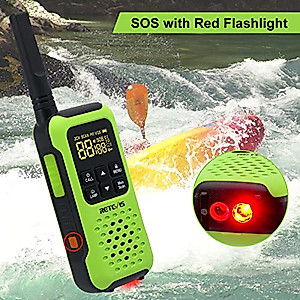 Retevis RT49P Waterproof Walkie Talkies, IP67 Floating 2 Way Radio, NOAA Walkie Talkie, 1200mAh Rechargeable AA Batteries, SOS Flashlight Two Way Radio for Skiing Kayaking 2 Pack