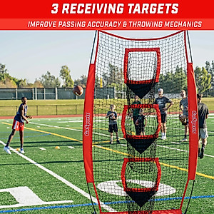 GoSports 8 x 4 ft Football Throwing Target Net - Red