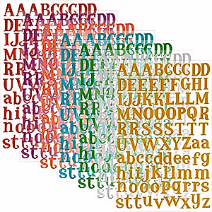 7 Sheets Letter Sticker- Colorful Alphabet Sticker Self Adhesive Vinyl Letter Stickers for DIY Scrapbooking Gifts Box Card Craft
