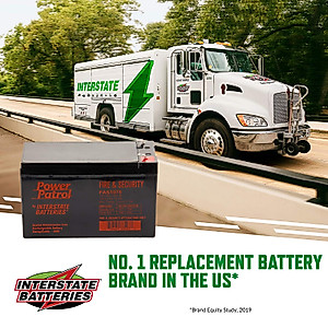 Interstate Batteries 12V 7Ah Fire & Security Battery (F1 Terminal) SLA AGM VRLA Power Patrol Rechargeable Replacement for Fire Alarms, Security Systems, General (FAS1075)