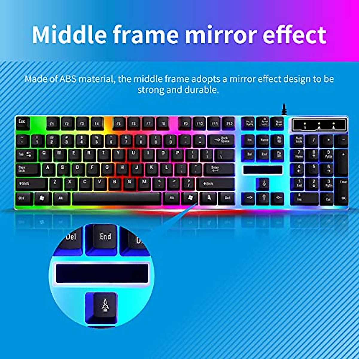 MuYiYi11 Receiver 2Pcs/Set G21B Office Mouse Backlight Wired USB Mechanical Gaming Keyboard Mouse for Office Office Mouse for Home Computer Peripherals