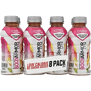 BODYARMOR LYTE Sports Drink Low-Calorie Sports Beverage, Strawberry Lemonade, Natural Flavors With Vitamins, Potassium-Packed Electrolytes, No Preservatives, Perfect For Athletes, 12 Fl Oz (Pack of 8)
