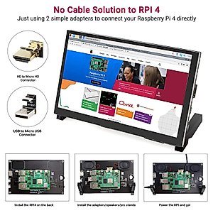 ELECROW 7 Inch Monitor 1024x600 Portable Touchscreen Monitor for Laptop Compatible with Raspberry Pi Banana Pi Jetson Nano Computer