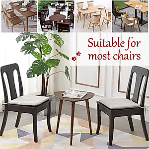 BALCONY&FALCON Chair Cushion Non-Slip Rear Seat Cover Plus Cushion 16x16 Inches, Cushion Cover for Office/Dining/Kitchen, Support, Sturdy and Durable Washable Cushion (2 Pieces)