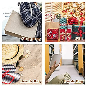 4 Pack Medium Burlap Tote Bags with Handle, 12.6"x8.7"x5.3" Reusable Jute Beach Bags Blank Grocery Tote Bulk, Canvas Gift Bag for Bridesmaid Wedding, DIY, Women Market Grocery Shopping