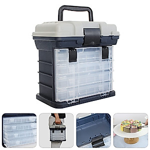 Wakauto 1pc Box fishing box fishing tool storage suitcase for kids fishing lure case plastic toolbox suitcases for kids Four-Layer Tool Case Sewing kit handheld child abs compound