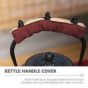 UPKOCH Japanese Home Gadgets Tea Kettle Handle Cover Wrap Heat Resistant Teapot Handle Cover Pot Holder Sleeve Vintage Pot Pan Handle Covers Grip Mitt Glove for Home Kitchen Kettle Handle Wrap