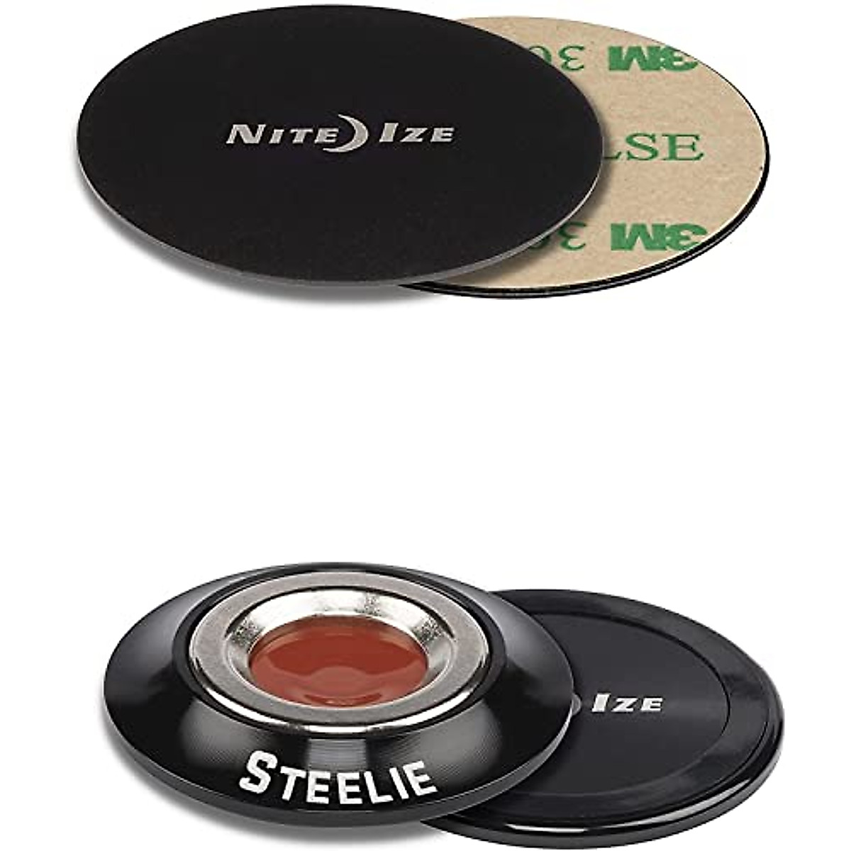 Nite Ize Smartphones Steelie Orbiter Magnetic Socket and Metal Plate, black, one size (STO-01-R7)