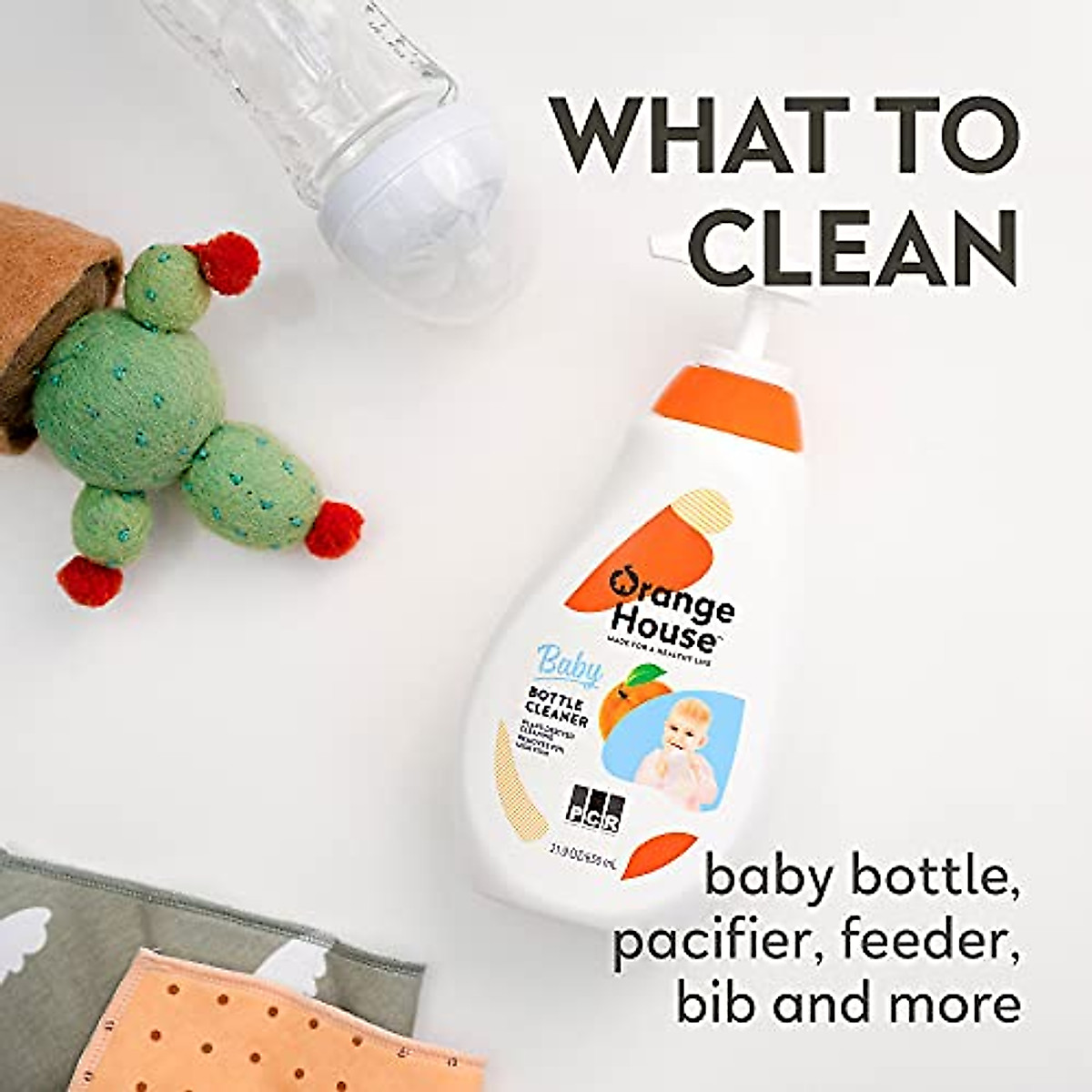 ORANGE HOUSE Baby Bottle Dish Soap Planted-Based Bottle Soap Cleaner, 21.9 Fl oz (3 Pack)