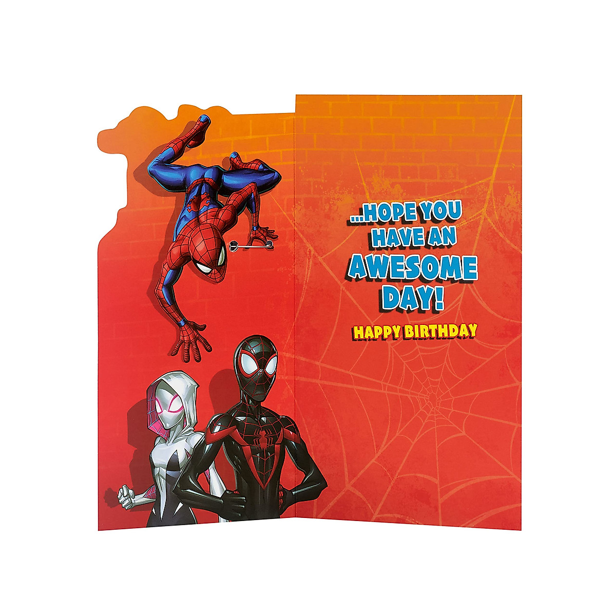 UK Greetings Marvel Spider-Man Birthday Card for Grandson With Envelope and Badge,Multi,121 mm x 229 mm