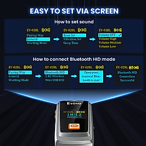 Eyoyo Mini Bluetooth Barcode Scanner with LCD Display,1D Laser Portable USB Wireless Book Bar Code Scanner Reader for Library Classroom Inventory, Compatible with iPhone iPad Android iOS POS Laptop