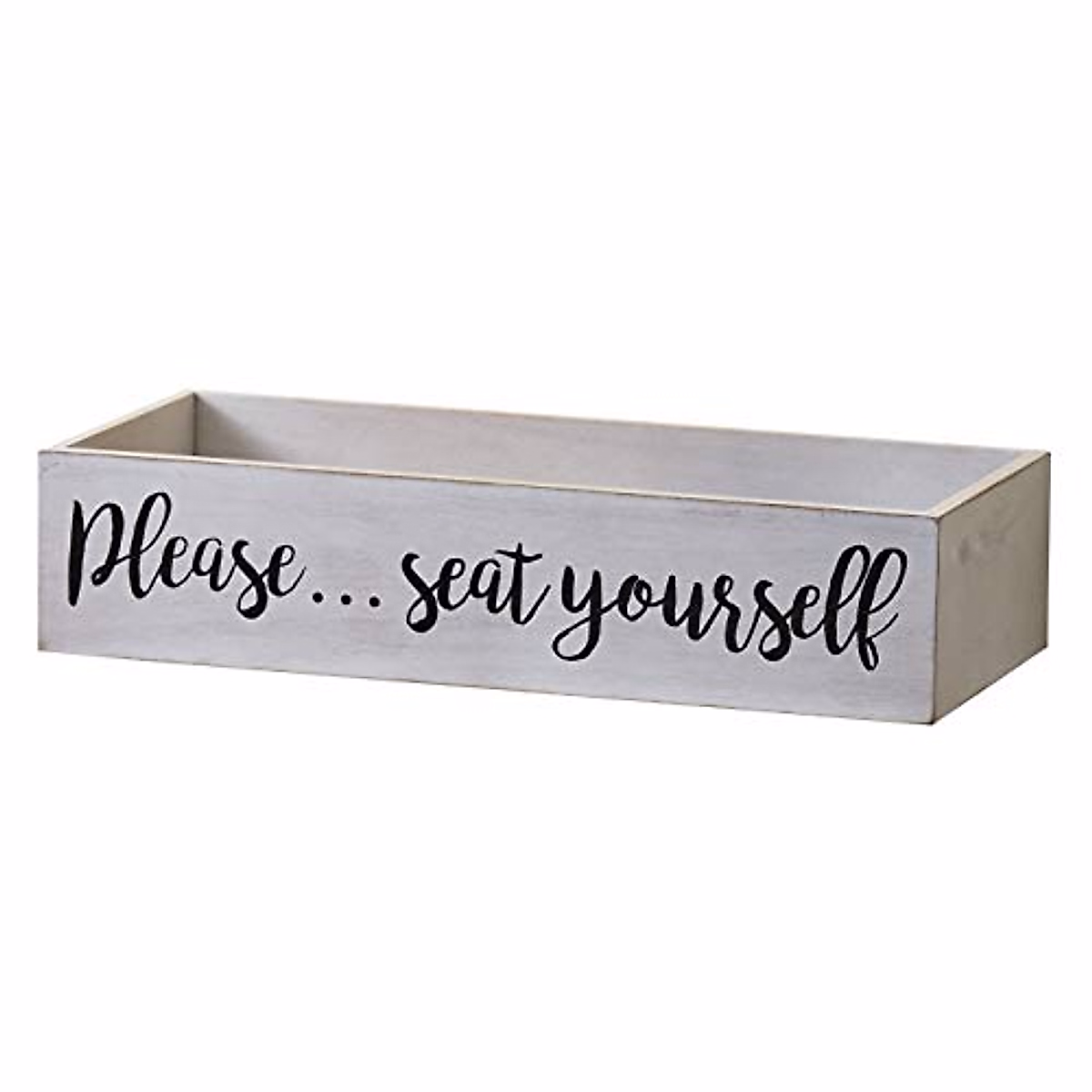 The Lakeside Collection Toilet Tank Topper Tray - Please Seat Yourself - Novelty Bathroom Décor