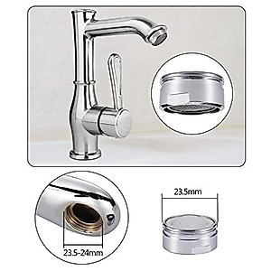 KWOKWEI M24 Sink Aerator Replacement Parts - 12 PCS Brass Shell Aerators with 15/16-Inch Male Threads for Kitchen & Bathroom Faucets