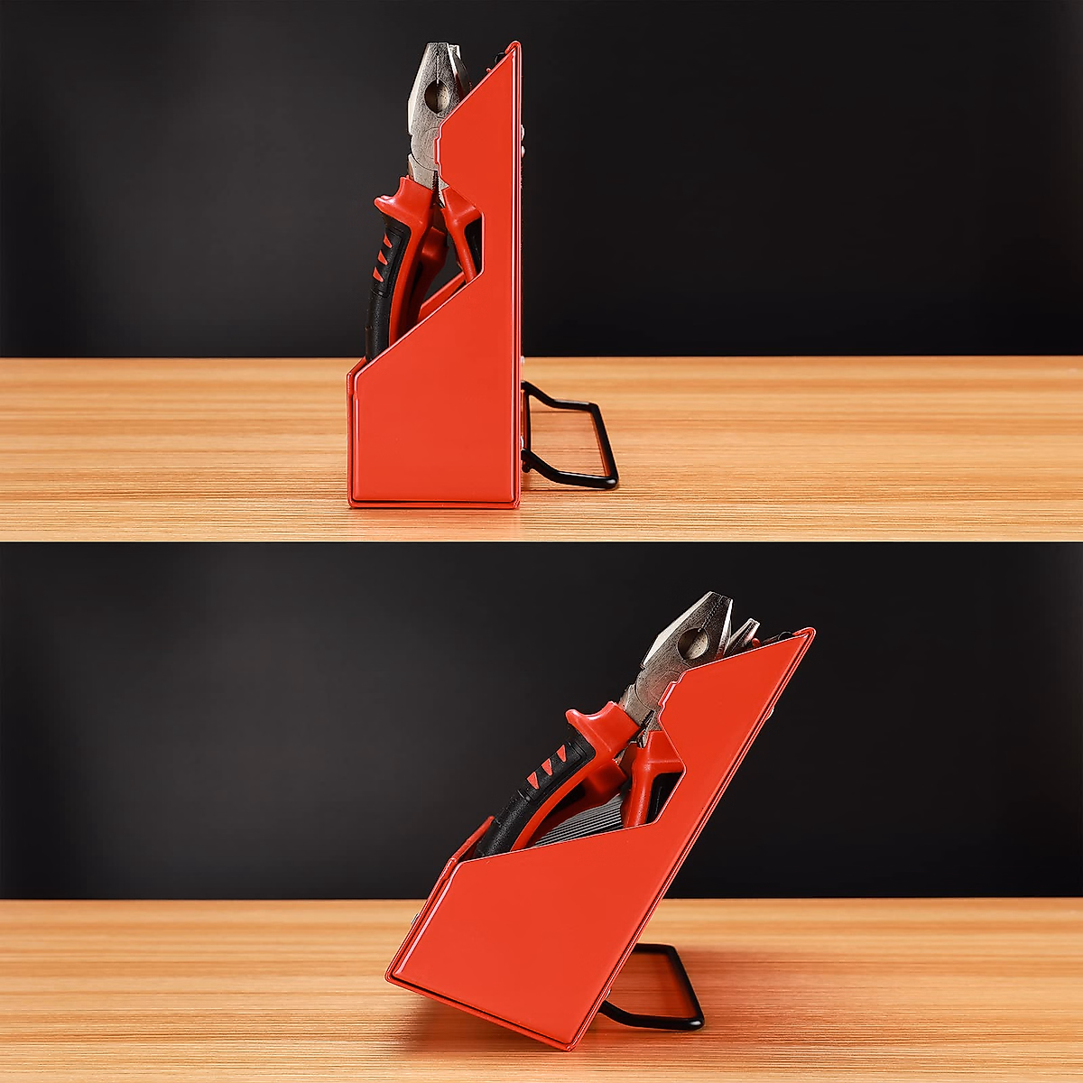 Mayouko 14 Slots Pliers Rack Organizer, For Standard & Smaller Pliers, All Steel, Fits in Toolbox Drawer, Chest, Pegboard, Tilt Feature