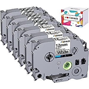 Hehua Tze Tz Tape 12mm 0.47 Laminated Tape Compatible for Brother Label Maker Tape TZe-231 TZe-131 for Ptouch PTD210 PTH110 PTD400 PTD600 ( Black on White/ Clear, 3+3 Pack )