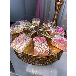 COOLAKE Clear Treat Bags 100 PCS Cellophane Bags Clear Candy Bags with 100 PCS Metallic Twist Ties For Kids Birthday Candy Popcorn Gift Cookie Small (4''by 6'')