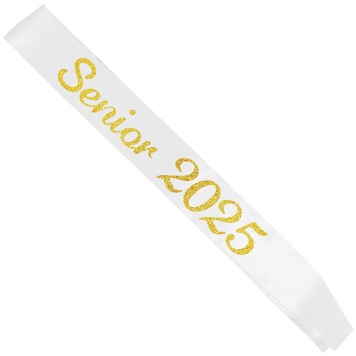 White Senior 2025 Satin Sash - 2025 Graduation Sash - Finally Graduated - Senior Cheer Sash - Cheerleader Sash - Competition Sash