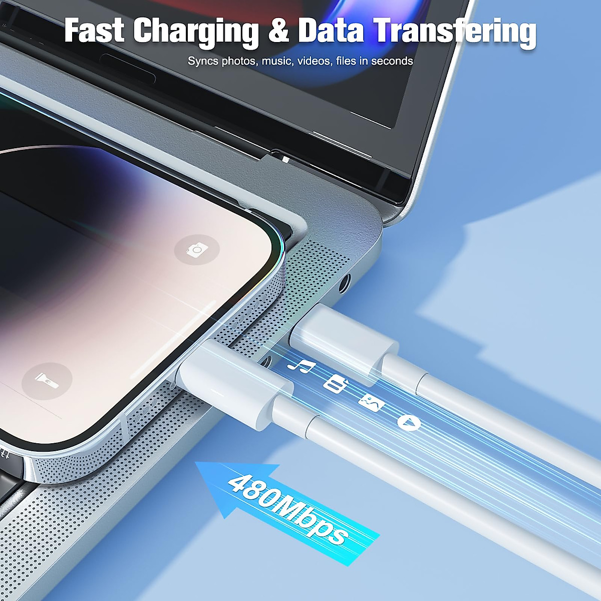 iPhone Charger [Apple MFi Certified] 20W PD USB C Charger Block with USB C Lightning Cable 6FT Compatible with iPhone 14/13/12/11/Pro/Pro Max/XS/Max/XR/, iPad, AirPods (2+2 Pack)